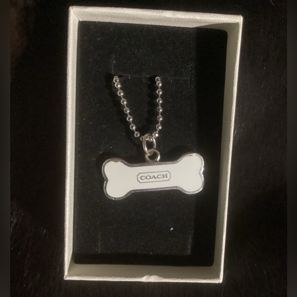 Coach | Jewelry | Coach Silver Dog Bone Pendant Necklace 392 | Poshmark